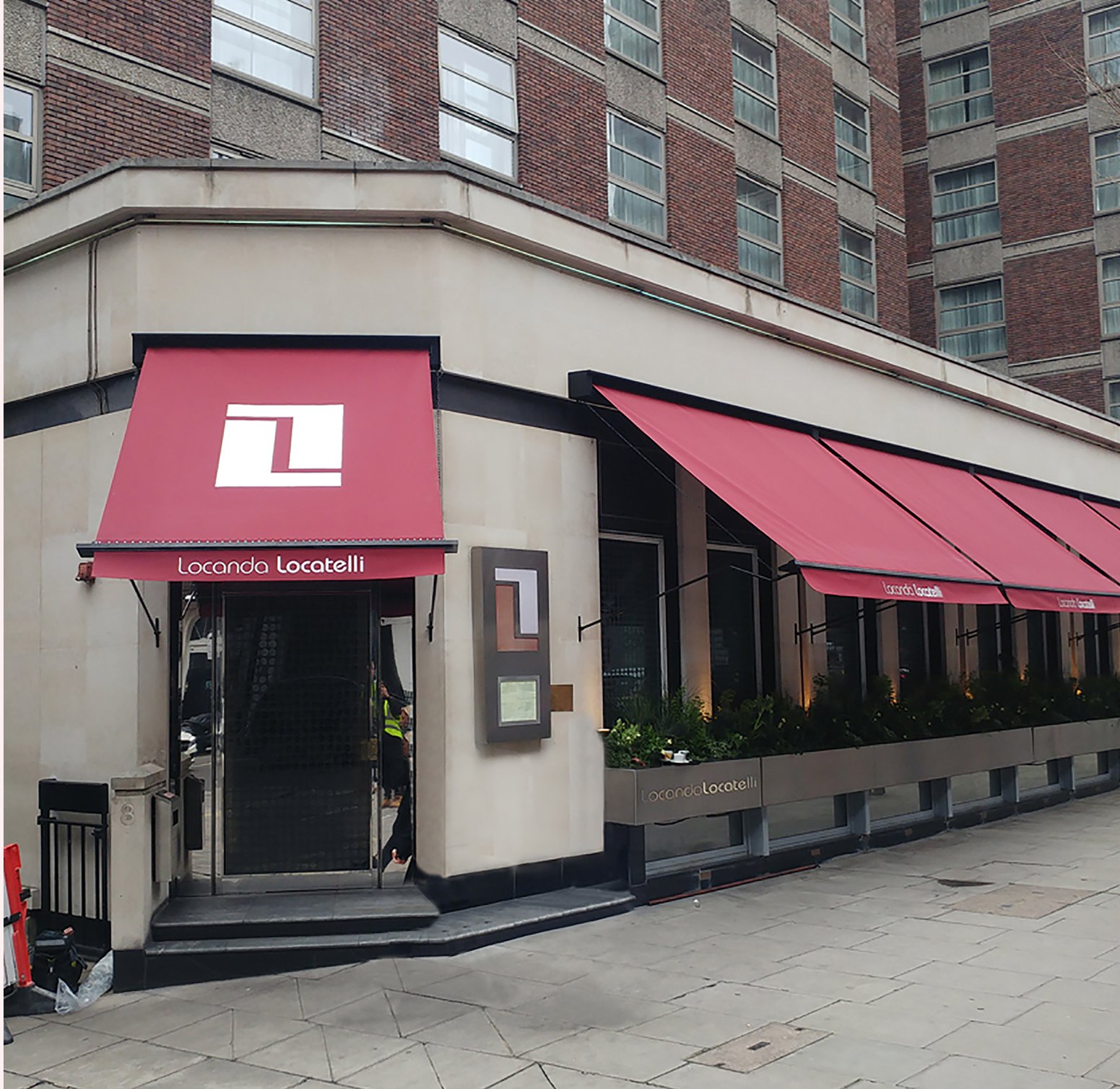 Five Victorian awnings at Locanda Locatelli restaurant | Morco Blinds