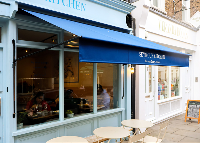 Elegant Marlesbury Awning for Seymour Kitchen, London | Morco Blinds